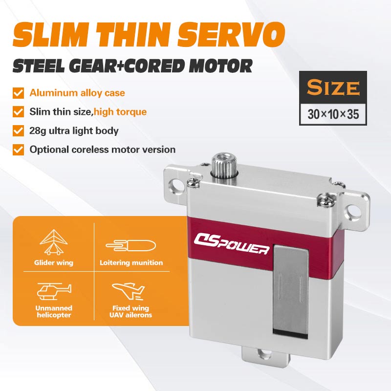 High Quality 8kg Steel Gear 25T Digital Slim Thin Wing Servo DS-F002 ...