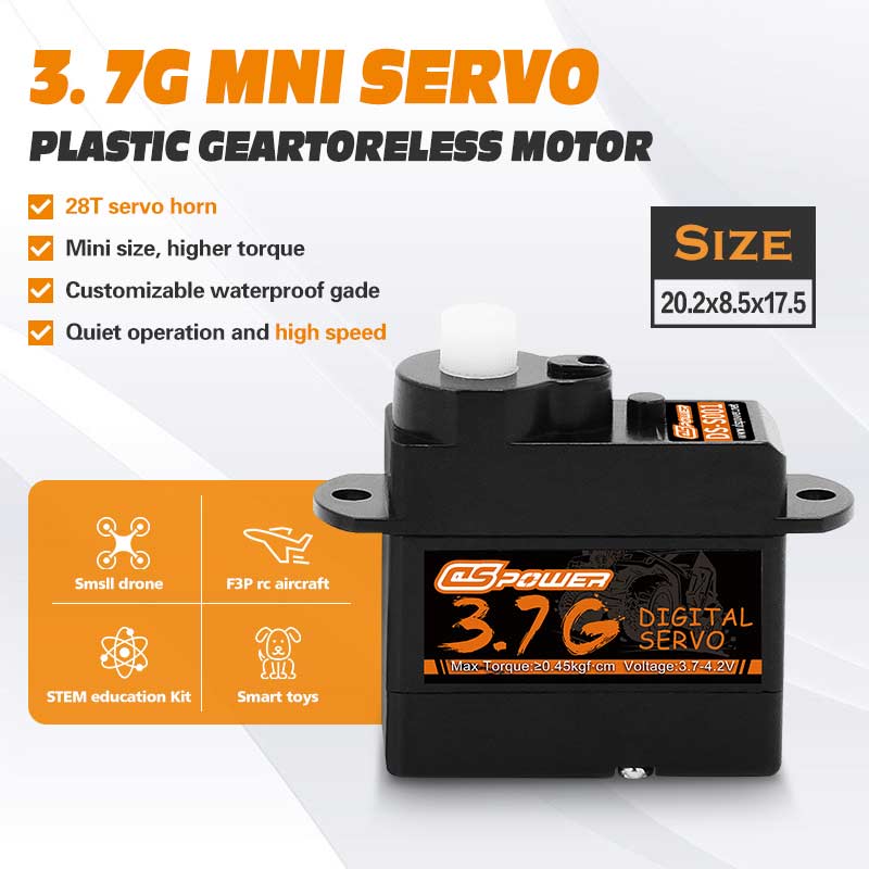 High Quality 3.7g Plastic Gear 6V Coreless Digital Mini Servo DS-S001 ...